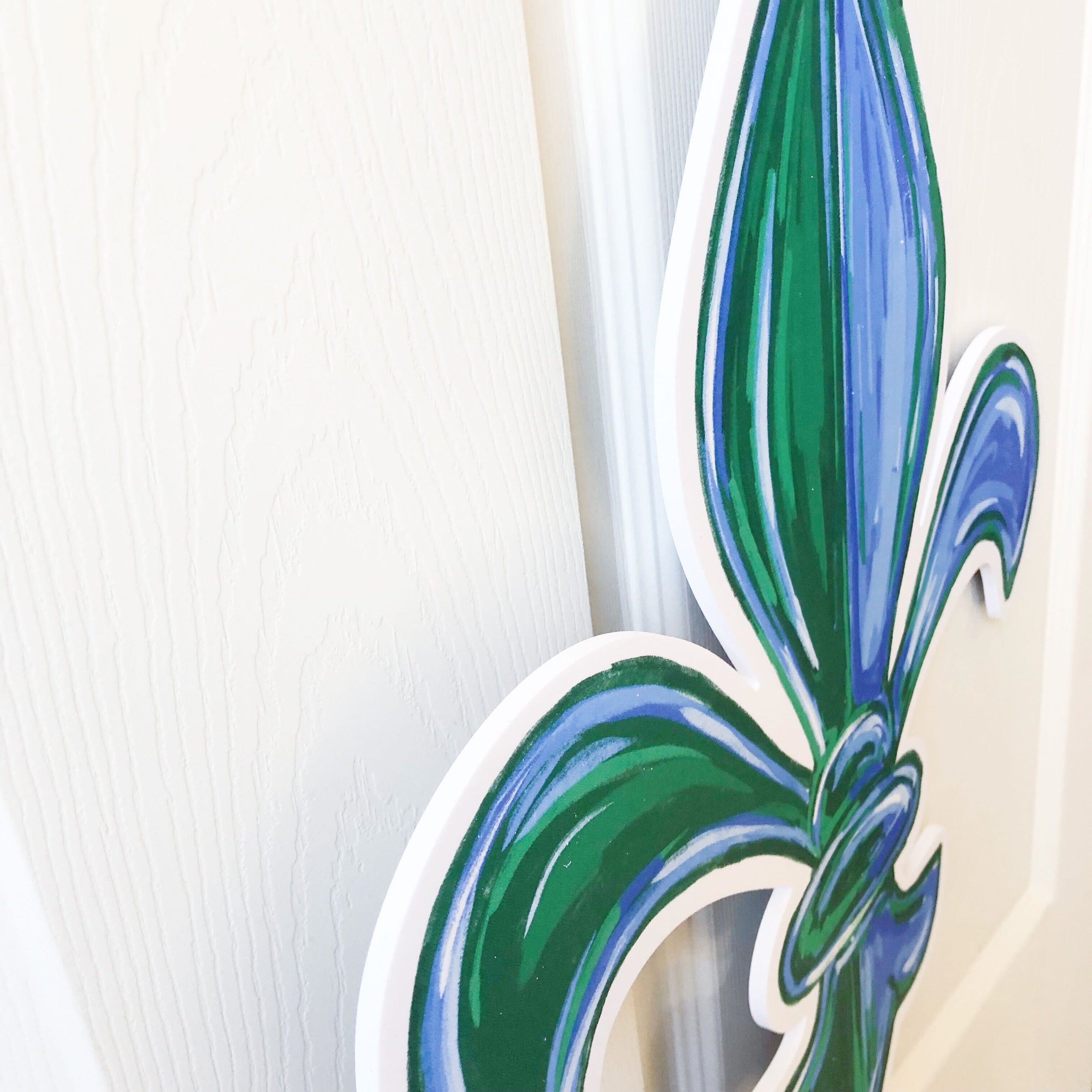 Tulane Fleur De Lis Door Hanger - Green Wave New Orleans Decor & Gifts ...