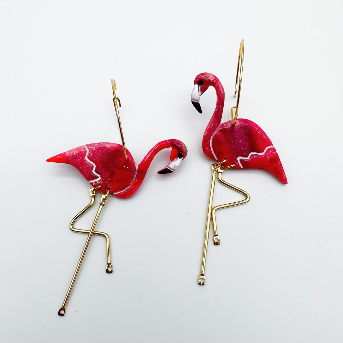 Flamingo Clay Earrings | Locally Handmade Festive Pink Bird Cute ...